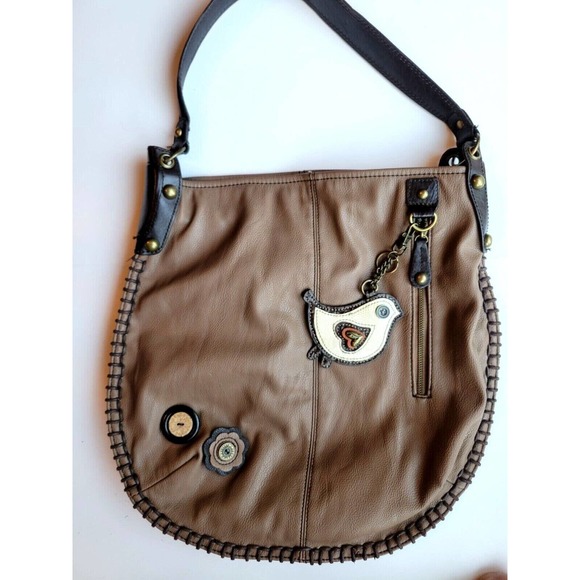 Chala | Bags | Chala Large Handbag Bag Purse Tote Brown Pebbled Faux ...